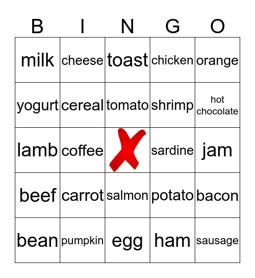 HEALTHY EATING Bingo Card