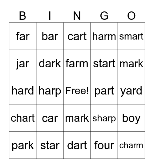 ar Bingo Card