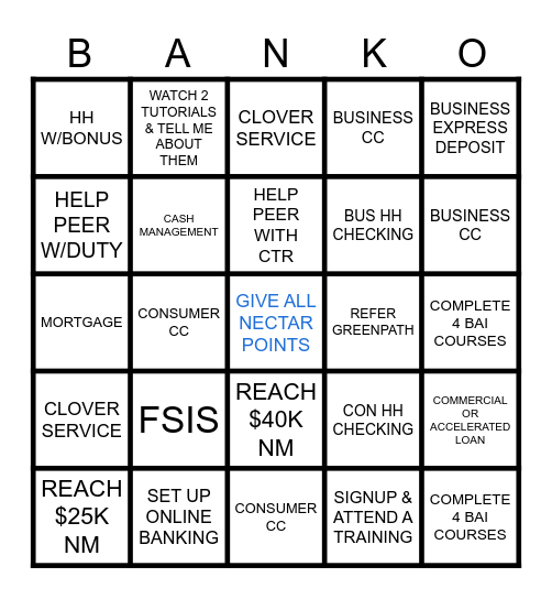 FIRST STATE BANK Bingo Card
