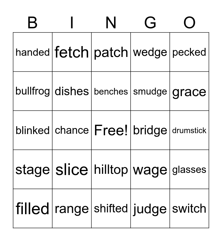 Mixed Practice Bingo Card