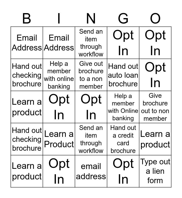 Branch 6 Bingo Card