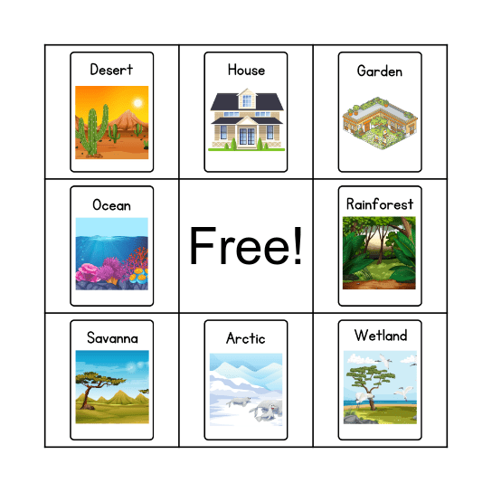 Habitats Bingo Card