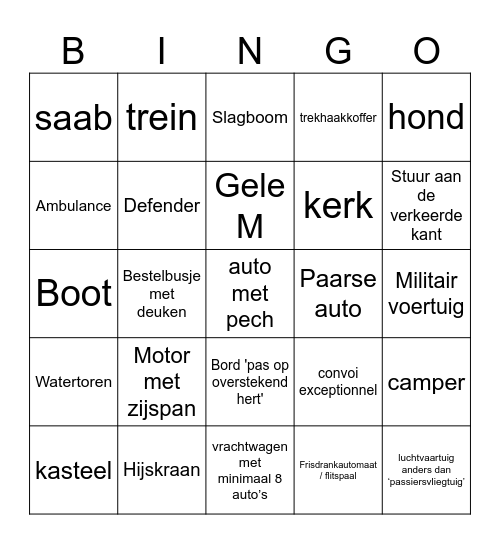 Autobingo Card