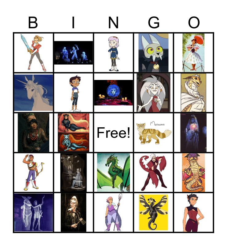 Favorite Character Bingo Card