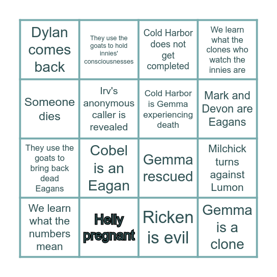 SEVERANCE BINGO Card