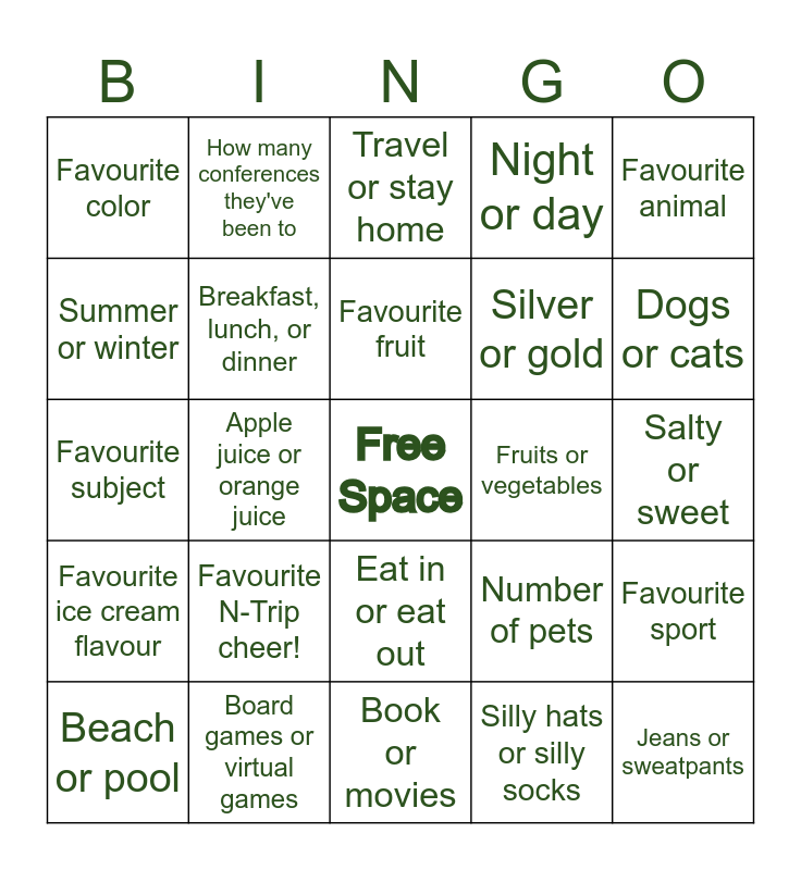 ISLAND '25 Bingo Card