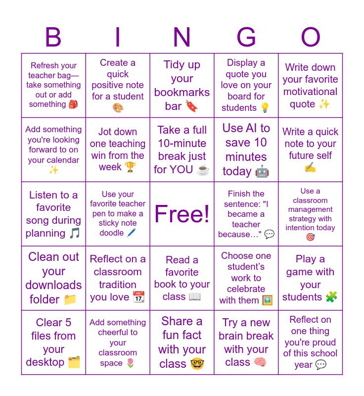 Torie's Teacher Tips: April Challenge Bingo Card