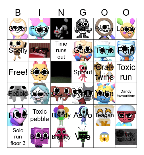 Dandy's World Twisted Bingo Card