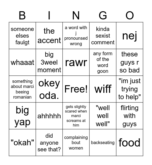 Filip (gaming) Bingo Card