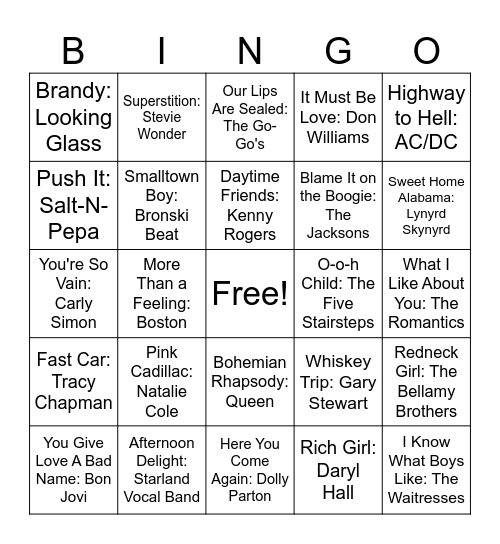 Round 2 Bingo Card