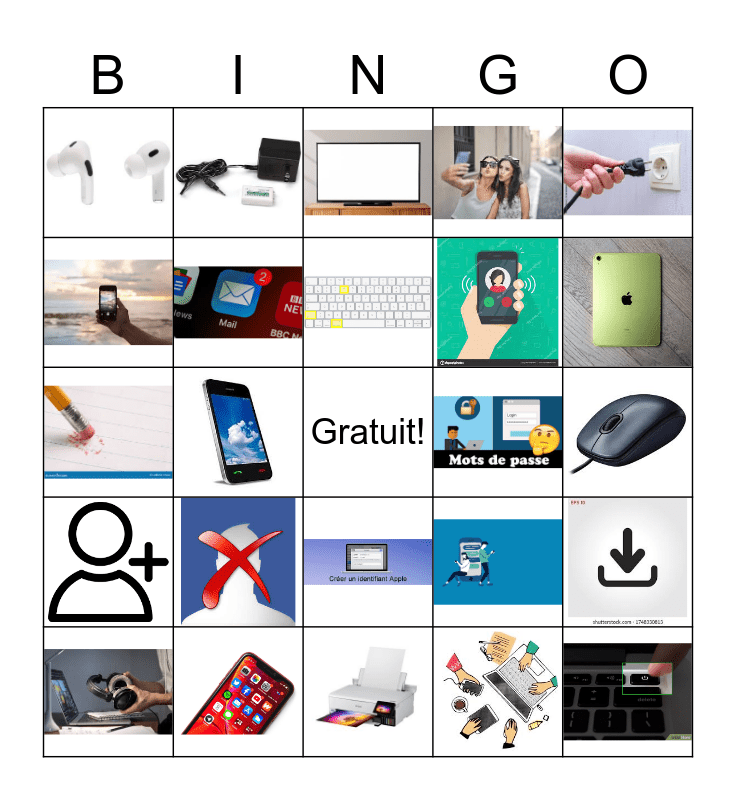 La Technologie Bingo Card