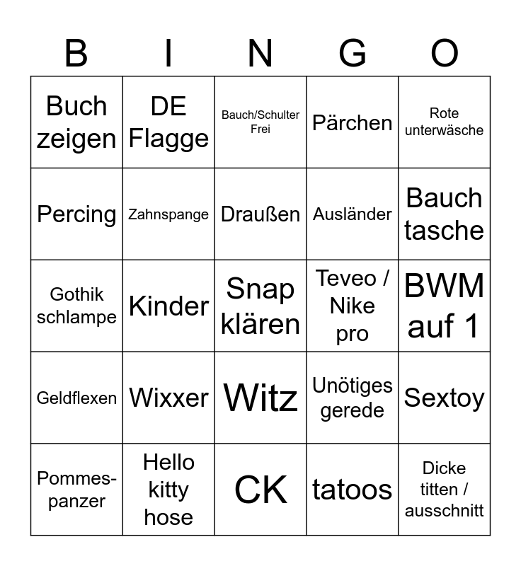 Ome Bingo Card