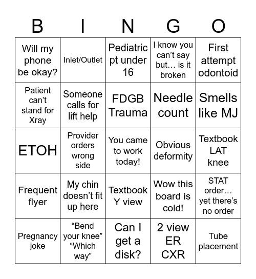 RAD Bingo Card