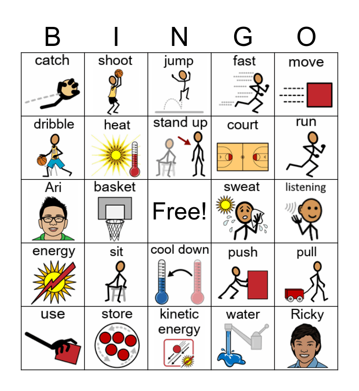 Let's Get Moving Bingo Card