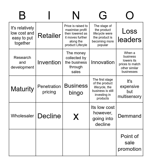 Business Bingo Card
