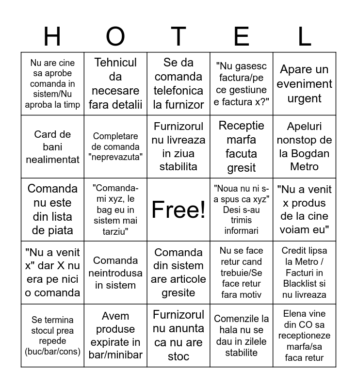 Achizitii BHC Bingo Card