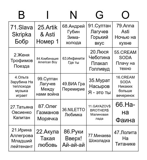 МУЗЛОТО DOMODEDOVO INTEGRATION Bingo Card