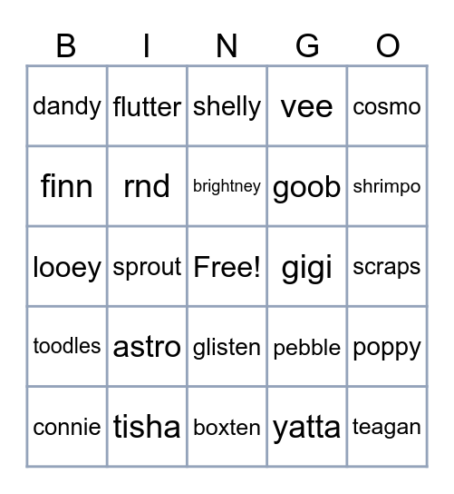 twisted bingo Card