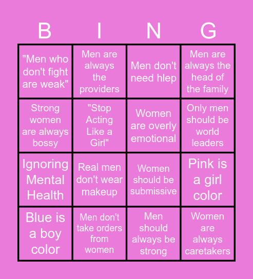 Women's Day Bingo Card