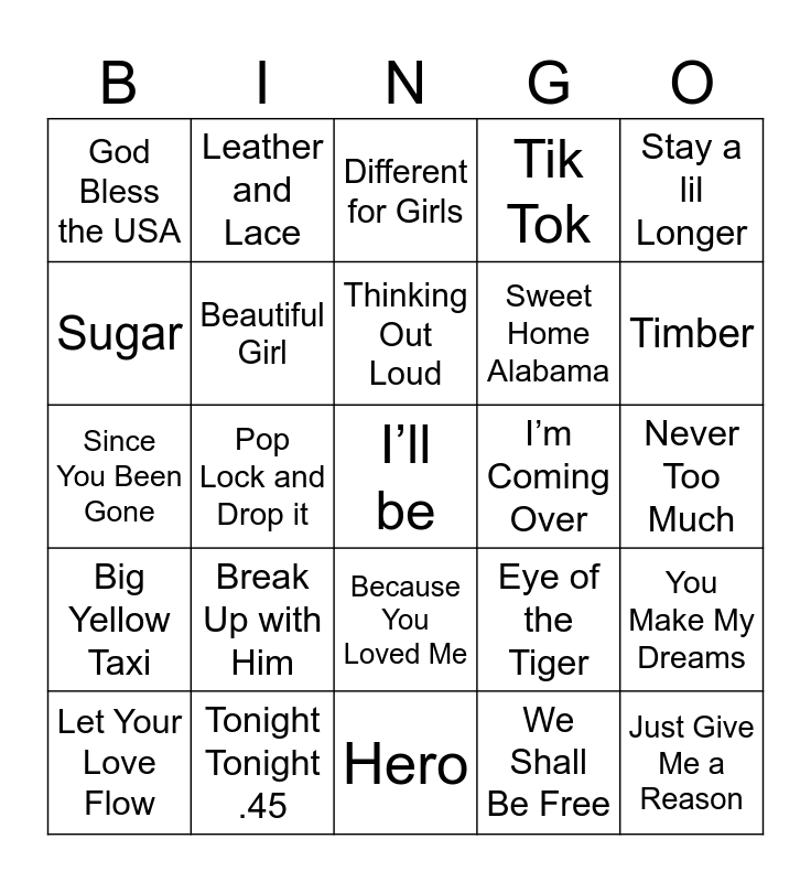 BDB Bingo 29 Bingo Card