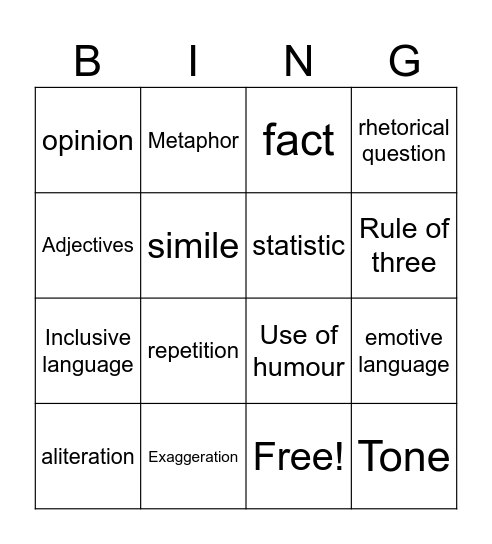Persuasive Devices BINGO Card