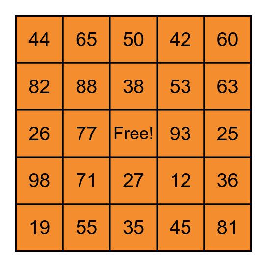 Word Problem BINGO Card