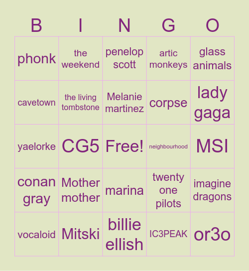 ultimate gay bingo Card