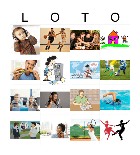 Les verbes en -er Bingo Card