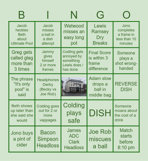 The Eddie Bingo Bonanza Bingo Card