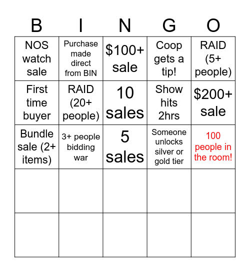 April Fools Watch Bingo Card