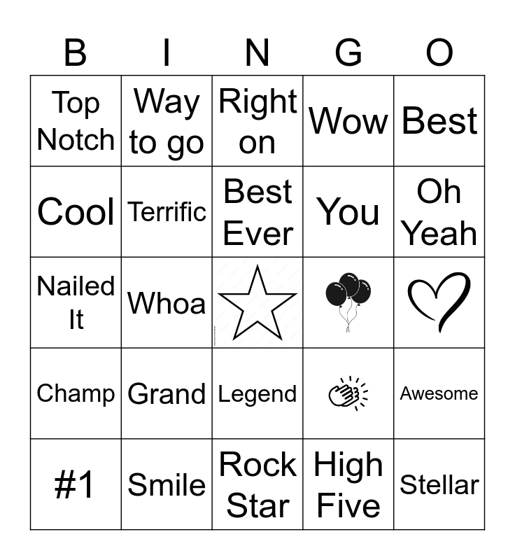 YOU ARE A STAR! Bingo Card
