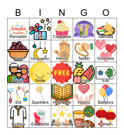 Eid-Ul-Fitr Bingo Card