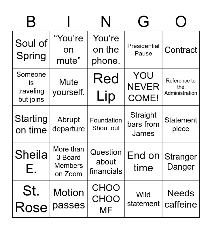 Yet Another Bingo Card