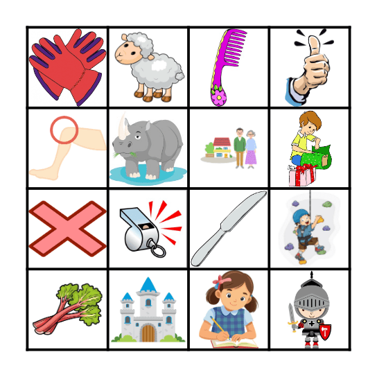 Silent Letter Bingo! Bingo Card