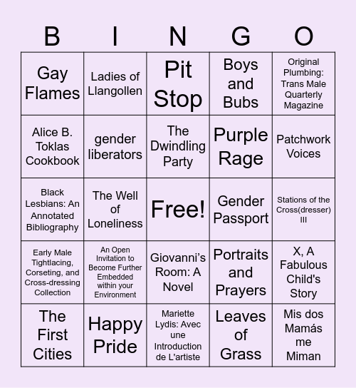 Drag Show Bingo Card