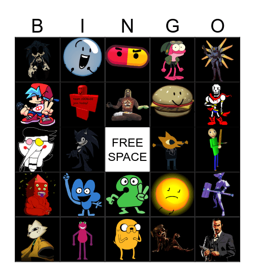 Favorite Character Bingo Card