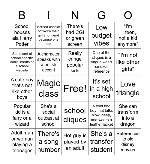 Upside Down Magic Bingo Card