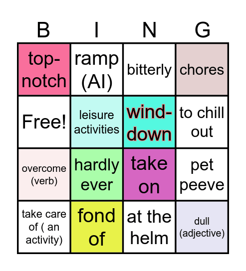 B1/B2 March Review Bingo Card