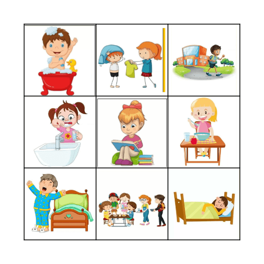 Daily routine Bingo Card