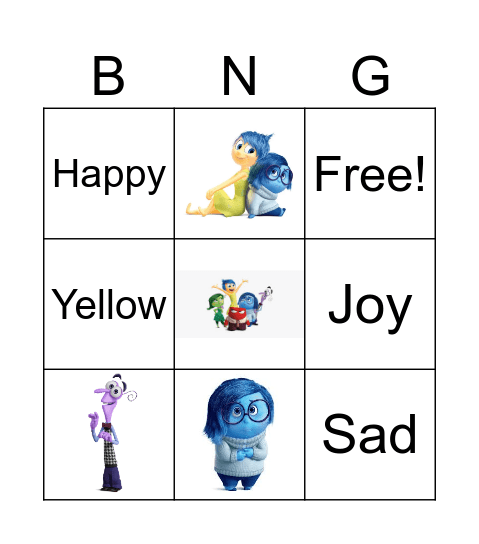 Emotions/Feelings Bingo Card