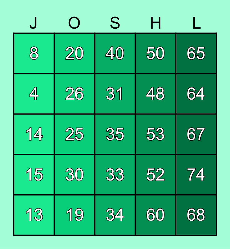 Good luck, Josh, on your next career journey! Bingo Card