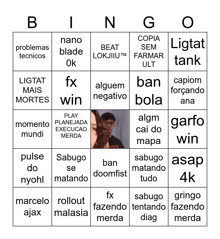 garfo vs factor x Bingo Card