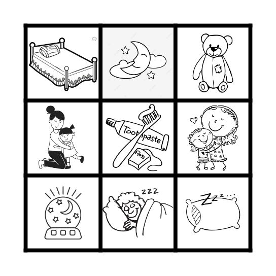 Bedtime Routine Bingo Card
