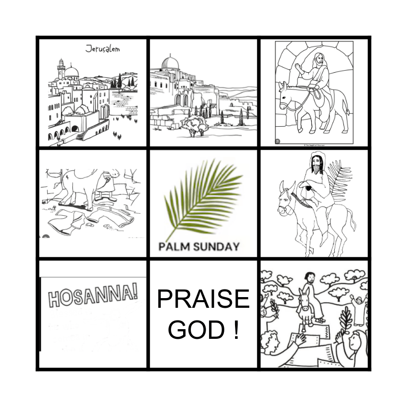 Palm Sunday Bingo Card