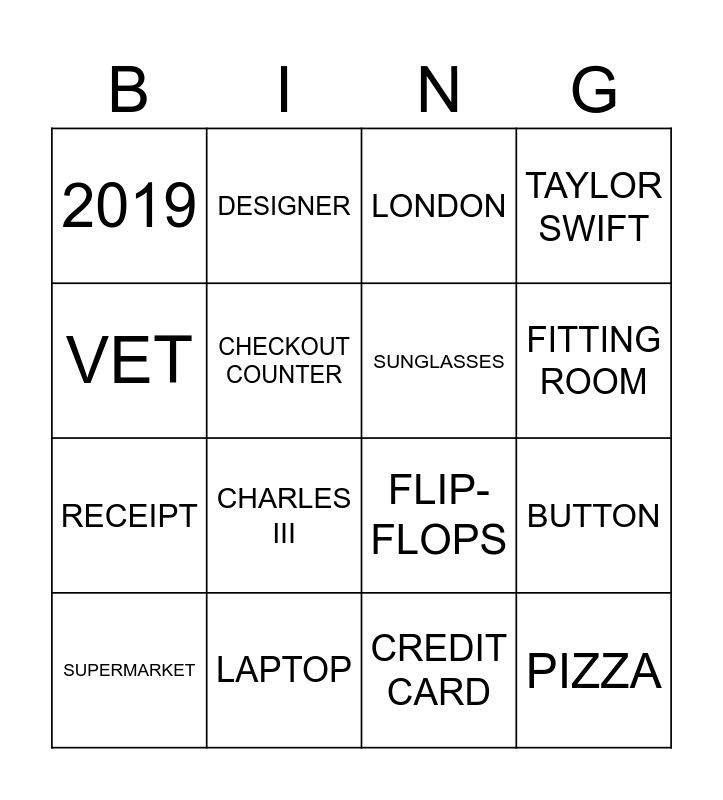 RELATIVE CLAUSES Bingo Card