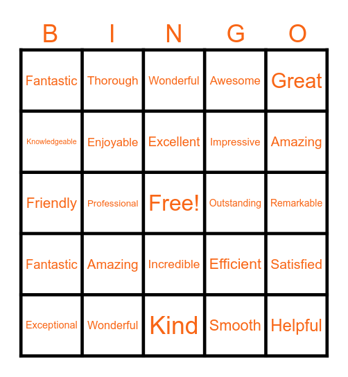 April Applause Bingo Card