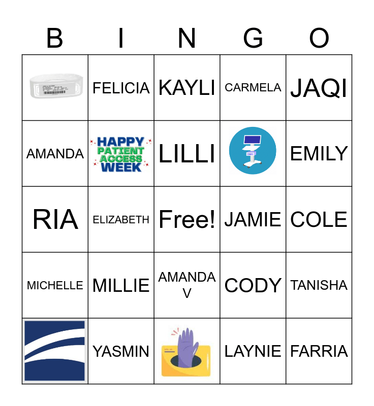 ED ADMISSIONS BINGO Card