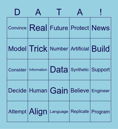 Data Quest - An AI Bingo-Adventure Bingo Card