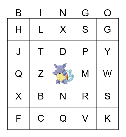Consonant Letter Bingo Card