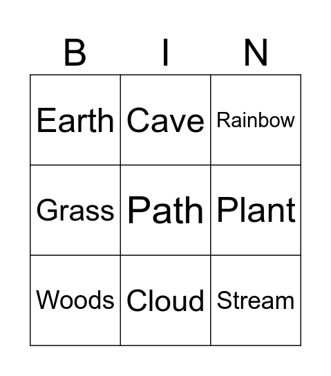 Natural World Bingo Card